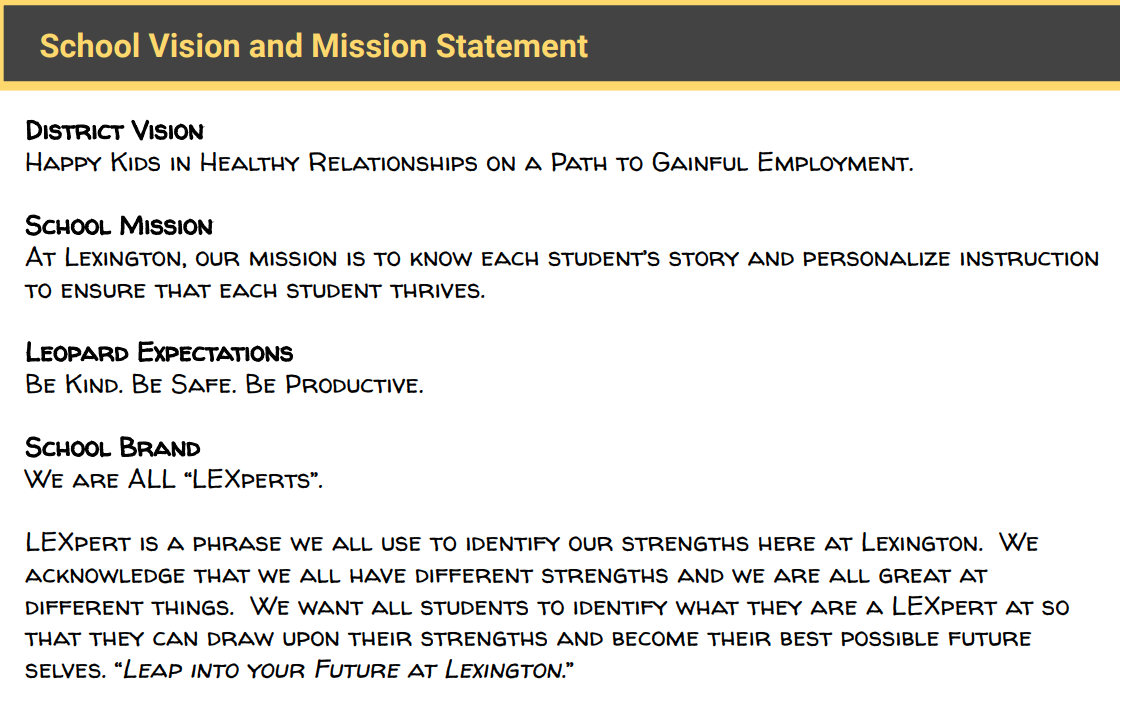 Mission Statement Examples For Schools